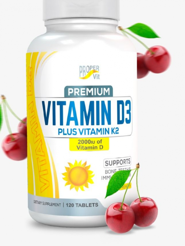 Proper Vit Vitamin D3 2000 IU + K2 - Вишня 120 жевательных капс. купить ...